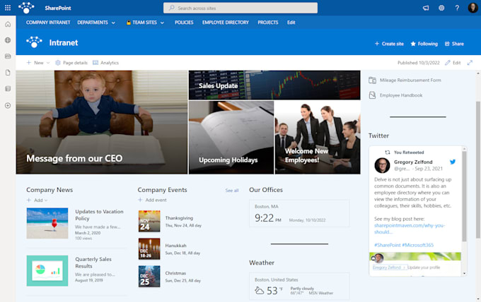 Create a sharepoint site microsoft 365 sharepoint intranet sharepoint online by Abdulkaarem | Fiverr