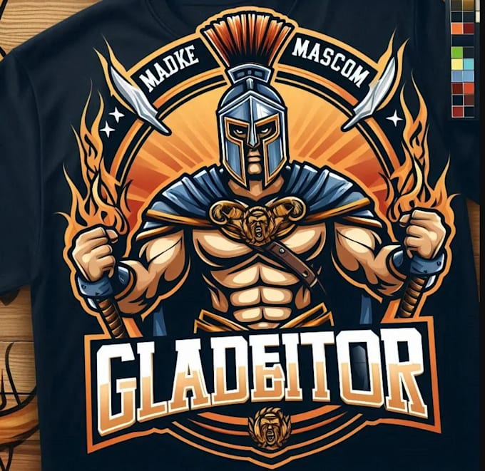 Make custom t shirt mascot gladiator logo by Josepstice | Fiverr