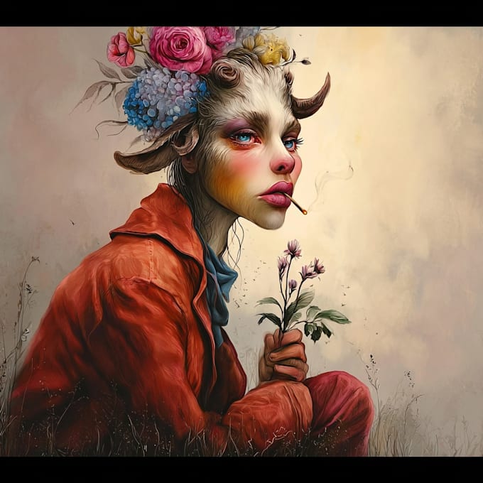 Paint unique surrealist watercolor portrait art by Nabiratabs | Fiverr
