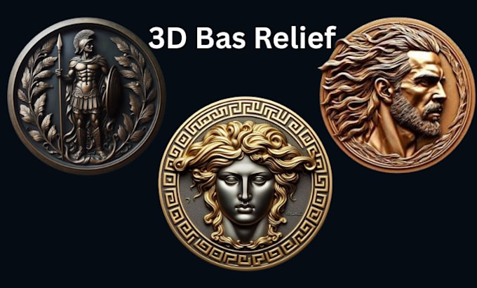 Sculpt 3d bas relief 3d coin model pendant and engraving model for 3d ...