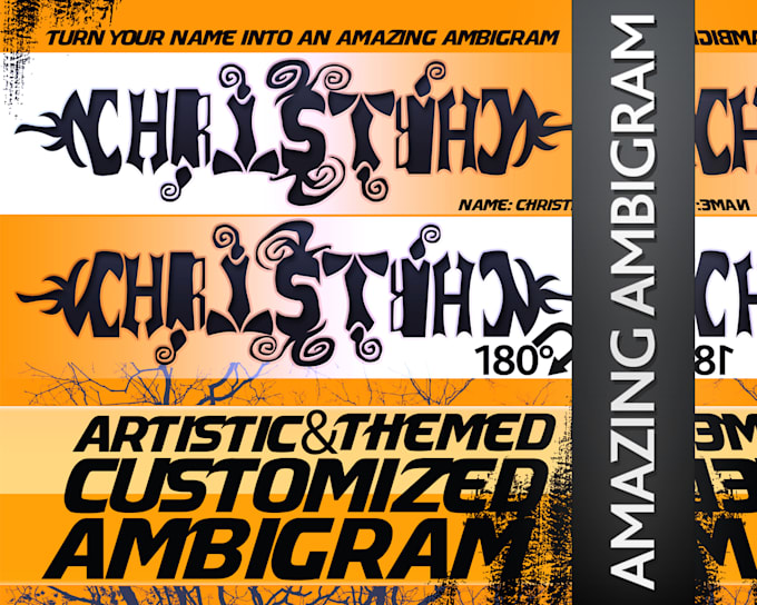 Design an amazing ambigram of your name by Cnartatez | Fiverr