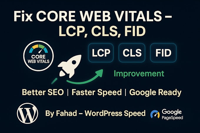 Fix lcp, cls, fid issues in wordpress core web vitals seo speed expert by Itsfahad | Fiverr