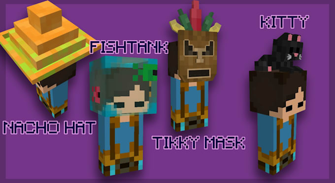 Make various minecraft style cosmetics on blockbench by Kiwibon | Fiverr