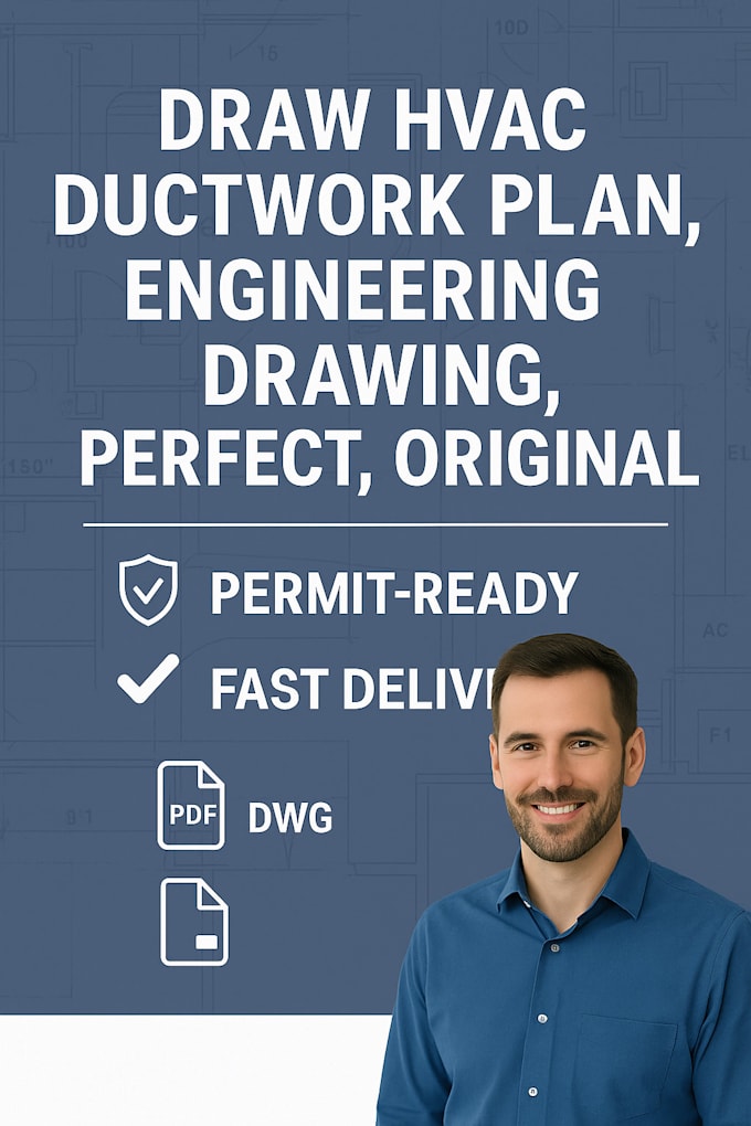 Draw hvac ductwork plan, engineering drawing, perfect, original by ...