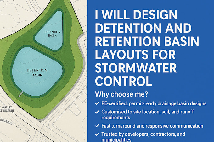 Design detention and retention basin layouts for stormwater control by ...