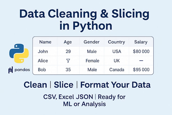 Clean, slice, and prepare your data for analysis or ml by Muhammed_shaheb | Fiverr
