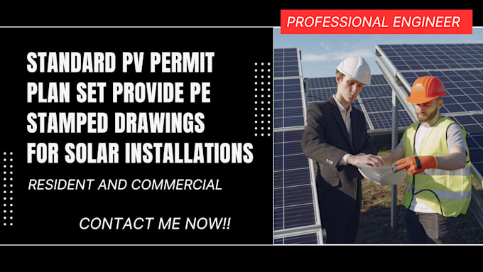 Standard pv permit plan set, provide pe stamped drawings for solar installation by Frank_gehry ...