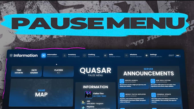 Quasar advanced inventory fivem by Squeaksmountain | Fiverr