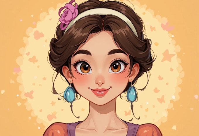 Turn your portrait into a disney style cartoon illustration by ...