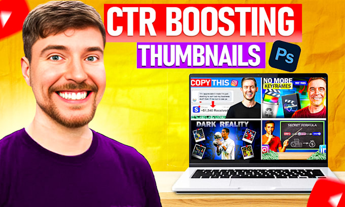 Design eye catching youtube thumbnails that boost your ctr by N00r_designs | Fiverr