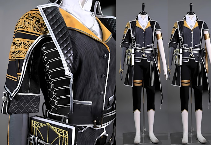 Wearable custom 3d cosplay model leather knight armor 3d cosplay props ...
