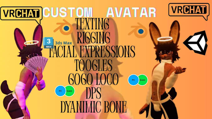 Create vrchat avatar, vr character, vrc avatar, furry avatar, nsfw ...