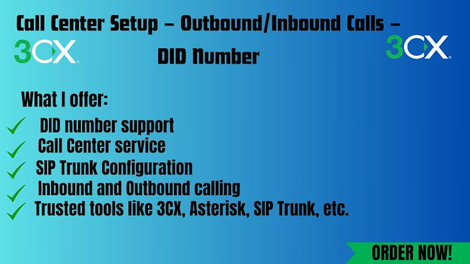Set up call center, outbound and inbound calls, for any did number by ...