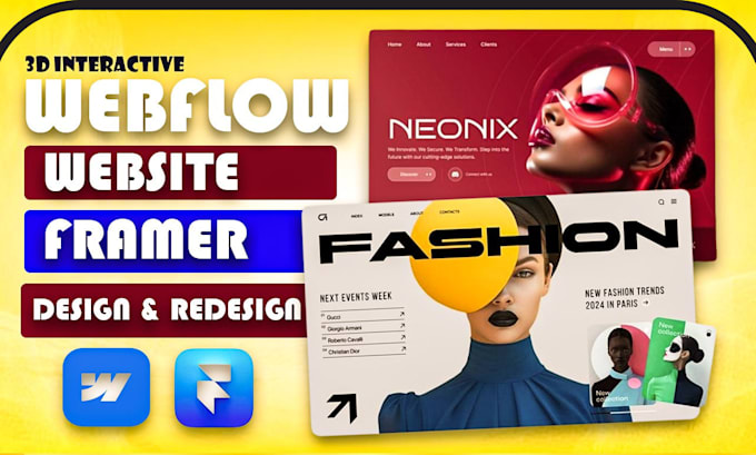 Design redesign 3d interactive webflow website design framer website ...
