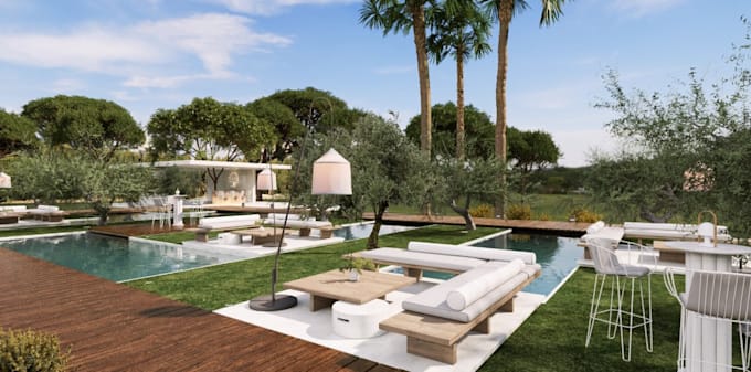 Model 3d landscape, cgi backyard design,3d patio,cgi terrace,site plan ...