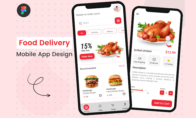 Do mobile app ui ux for food delivery and grocery shopping in figma prototype by Abdulbaki4278 ...