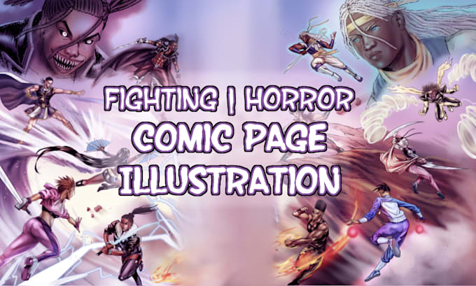 Draw action, fighting, horror comic book page illustration by Jovak_art ...