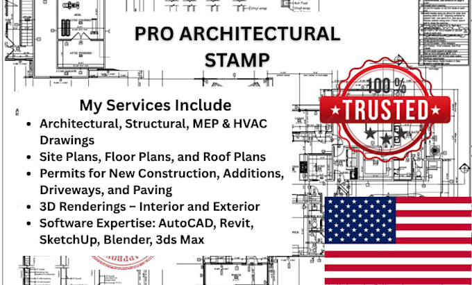 Draw review stamp 2d floor plan mep house plan architectural stamp city permit by Oliver ...