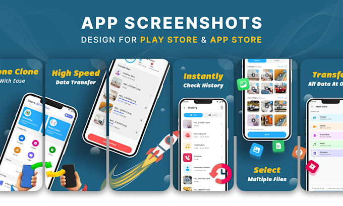 Create modern app screenshots for play store and app store by Ali ...