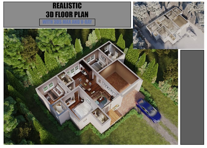 Turn your plans into a realistic 3d floor plan with 3ds max by ...