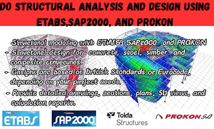 Do structural analysis and design using etabs,sap2000, and prokon by Arch_favail | Fiverr