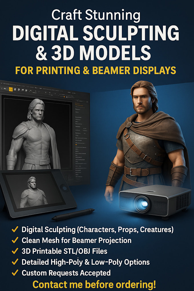 Craft stunning digital sculpting and 3d models for printing by ...