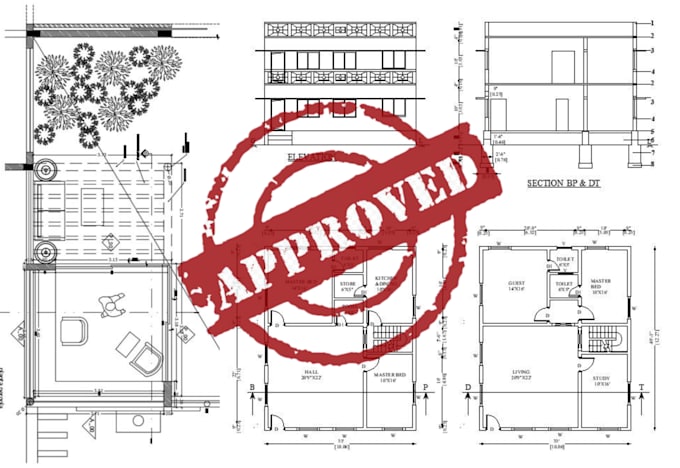 Electrical drawing, mep, hvac, plumbing plan, adu fire alarm, stamp ...