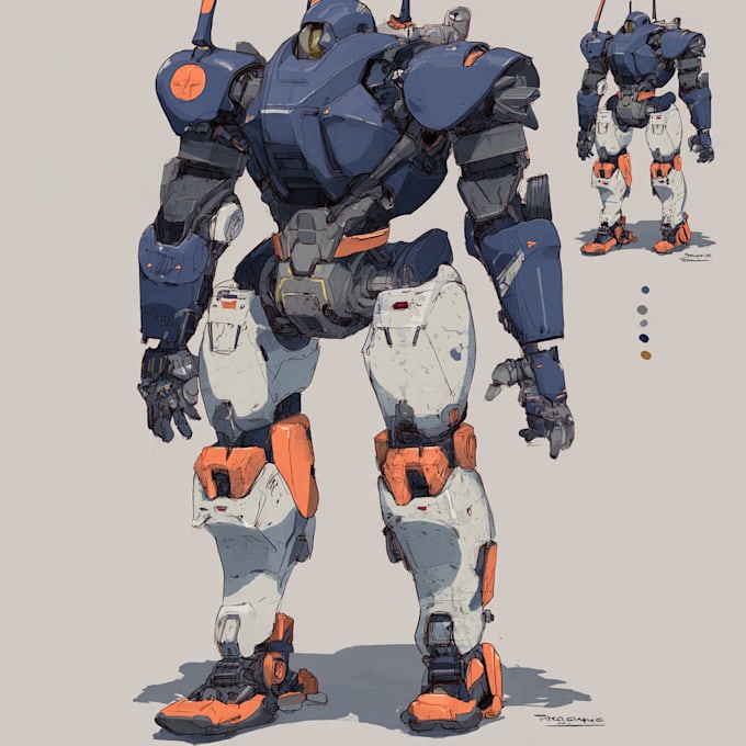 Draw mecha robot character sheet design by Tracebess75 | Fiverr