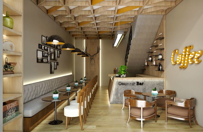 Craft 3d virtual coffee shop,eatery,tea lounge,restaurant,vfx rendering,cafe bar by Wiznamlly ...