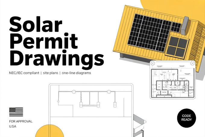 Create nec or iec compliant solar permit drawings and plan sets for ...