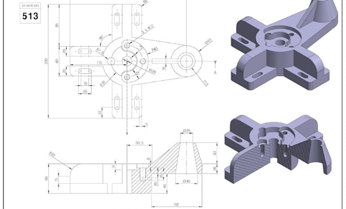 Do 3d cad modelling product design , 2d technical drawing in solidwork by Fathiahf | Fiverr