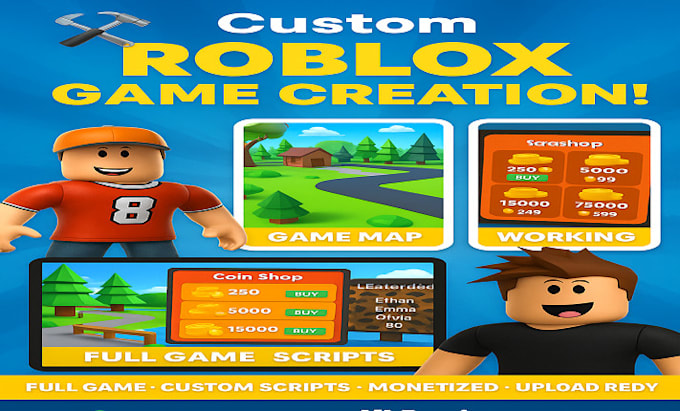 Build full roblox games with custom maps and pro level development script by Lualogic | Fiverr