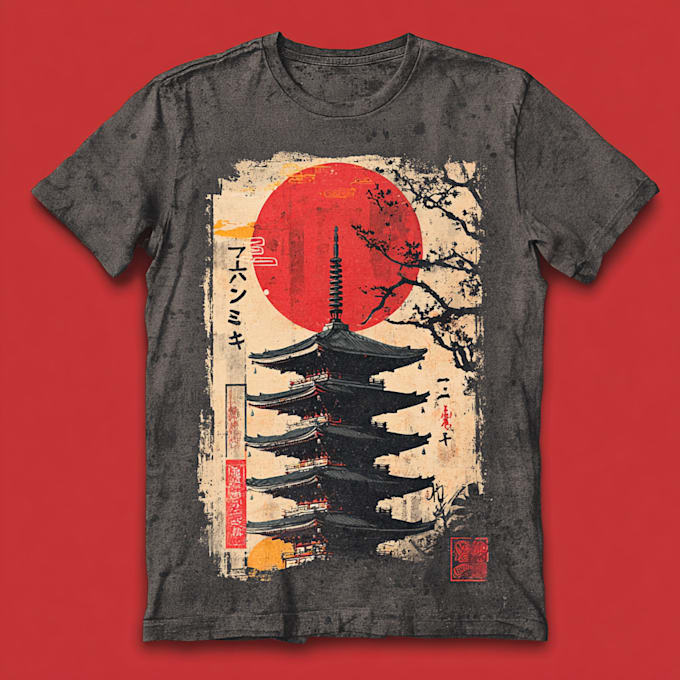 Make a japanese t shirt design by Roccoboudreau | Fiverr