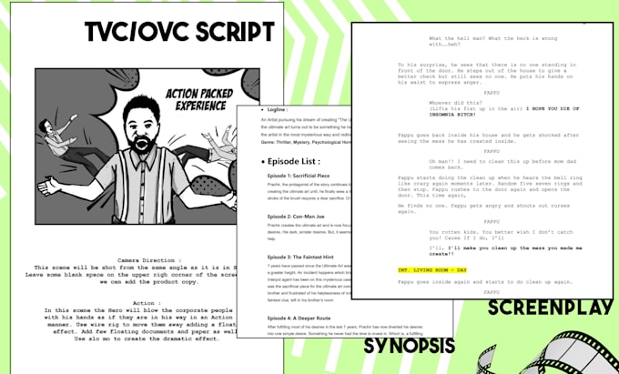 Write script screenplay for your film tv social media ad by Frankon ...