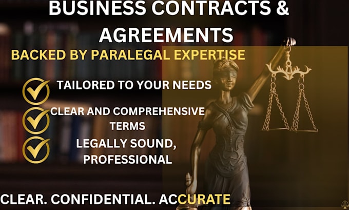 Create business contracts or agreements backed by paralegal expertise ...
