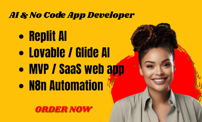 Develop mvp saas website lovable ai replit ai glide ai base44 n8n automation by Haleemat_t | Fiverr