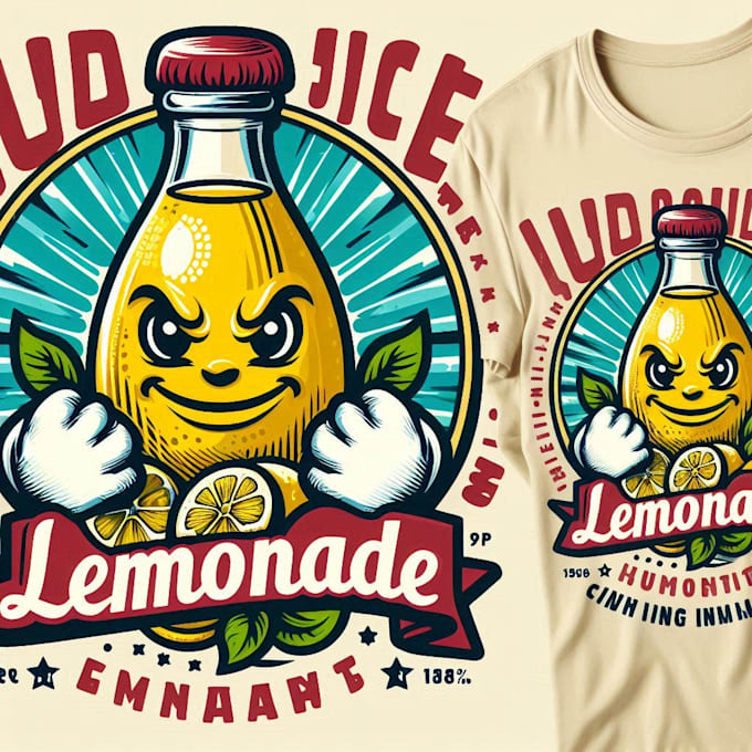 Design high quality mango lemonade juice mascot logo with t shirt ...