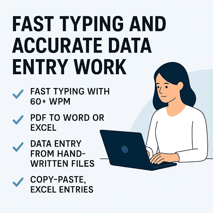 Do fast typing and accurate data entry work by Mahobiyaji | Fiverr