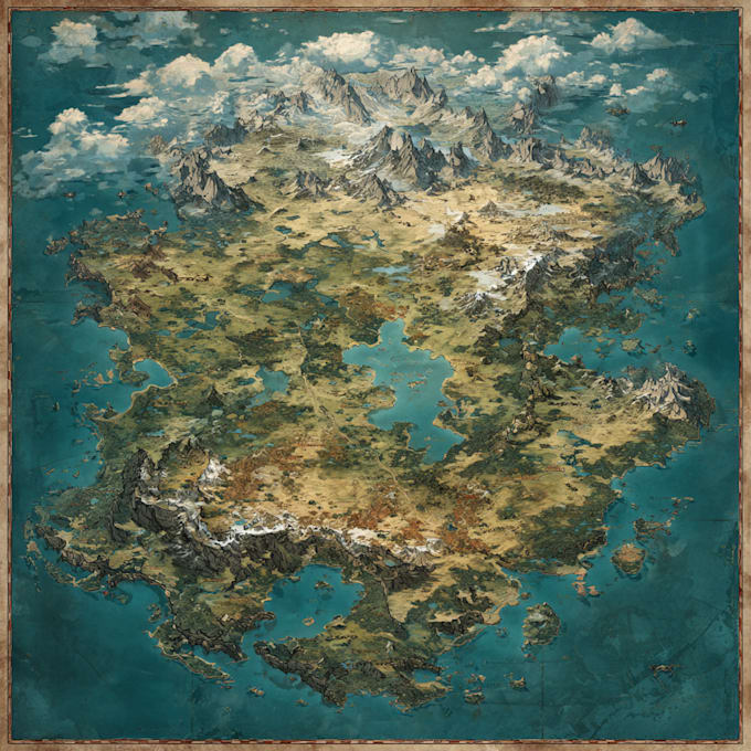 World map design fantasy map worldbuilding ttrpg game map illustration ...