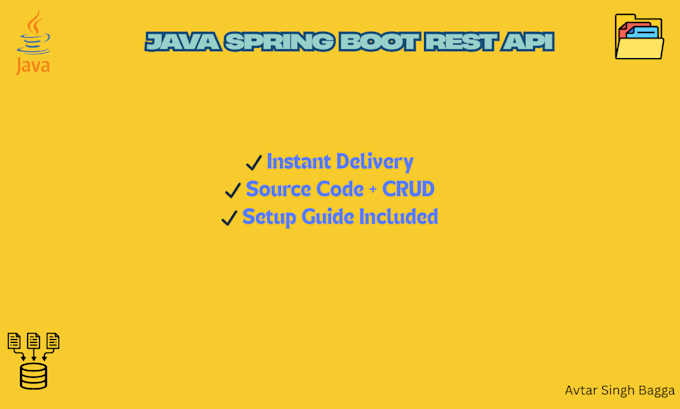 Deliver ready to use java spring boot rest api project zip and guide by Avtarbagga | Fiverr