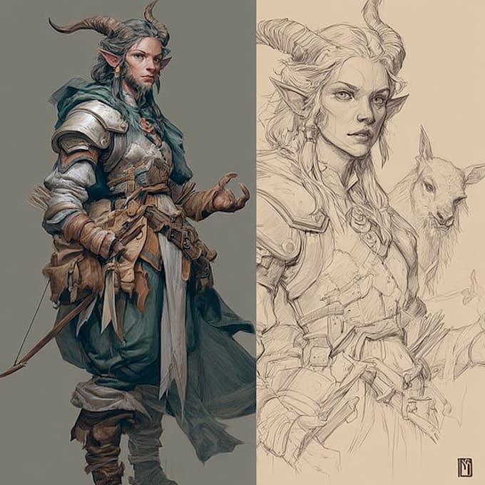 Draw a fantasy dnd character art and dnd character by Miandeermaak | Fiverr