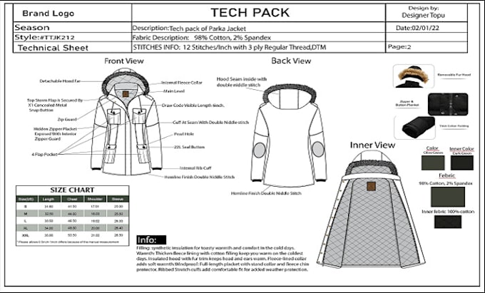 Create professional fashion technical sketch and tech packs by ...