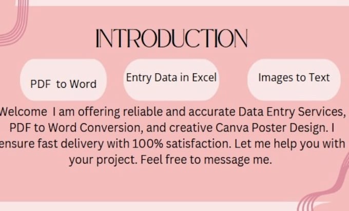 Do accurate data entry, pdf to word typing, and canva poster design by ...