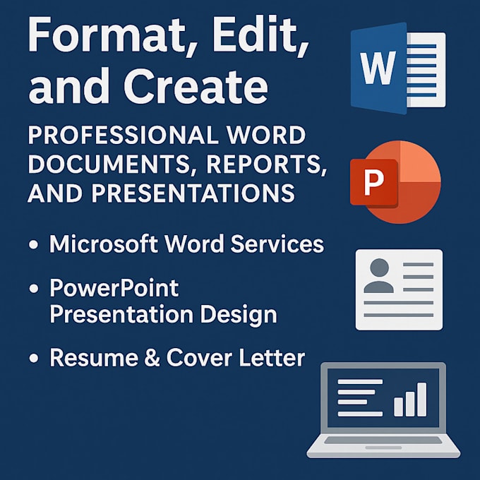 Do msword,report writing, formatting, editing,data entry,powerpoint ...