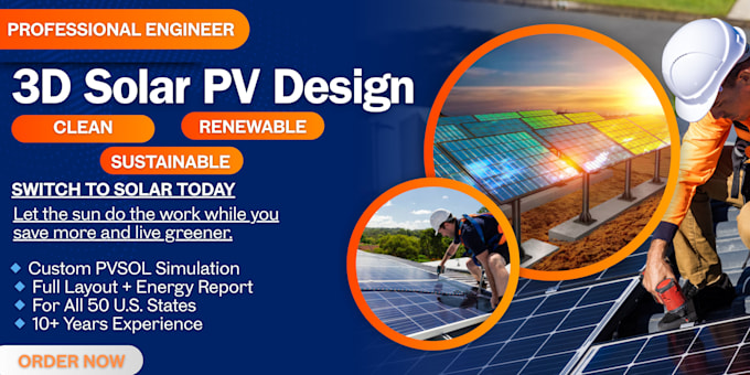 Create a custom 3d solar pv system design and simulation in pvsol by Engr_louis07 | Fiverr