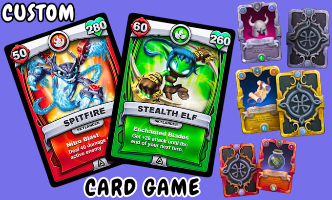 Do any card game design or card illustration in your style tabletop tcg ...