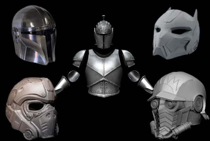 Design model of 3d helmet, 3d cosplay helmet, 3d printable mask, 3d ...