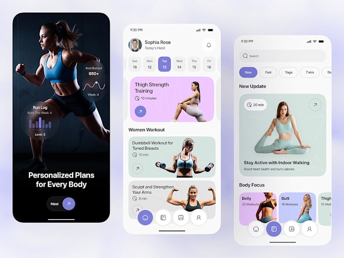 Build ai fitness app, ai workout app, calorie counter app, health tracker app by Constance_tech ...