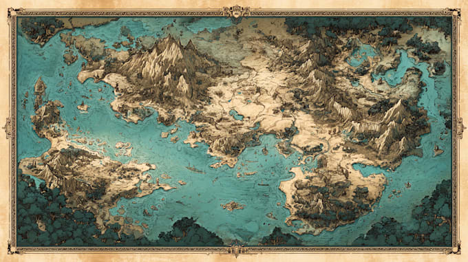 Draw fantasy map illustration isometric map by Longuria | Fiverr