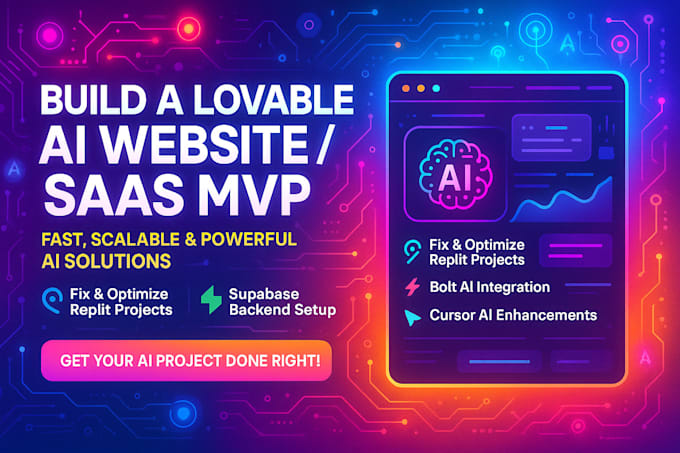 Build lovable ai website ai saas mvp fix replit bolt lovable supabase cursor by Maliklogoabdul ...